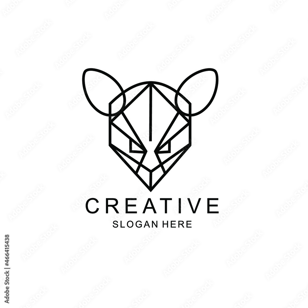 mouse head line art. mouse head vector illustration. Stock Vector ...