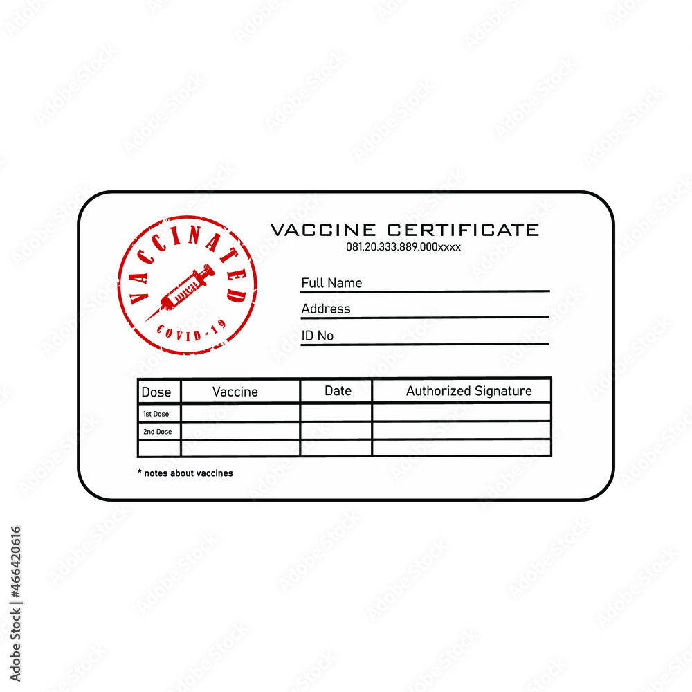 Covid-19 vaccine certificate design. real design illustration of a ...