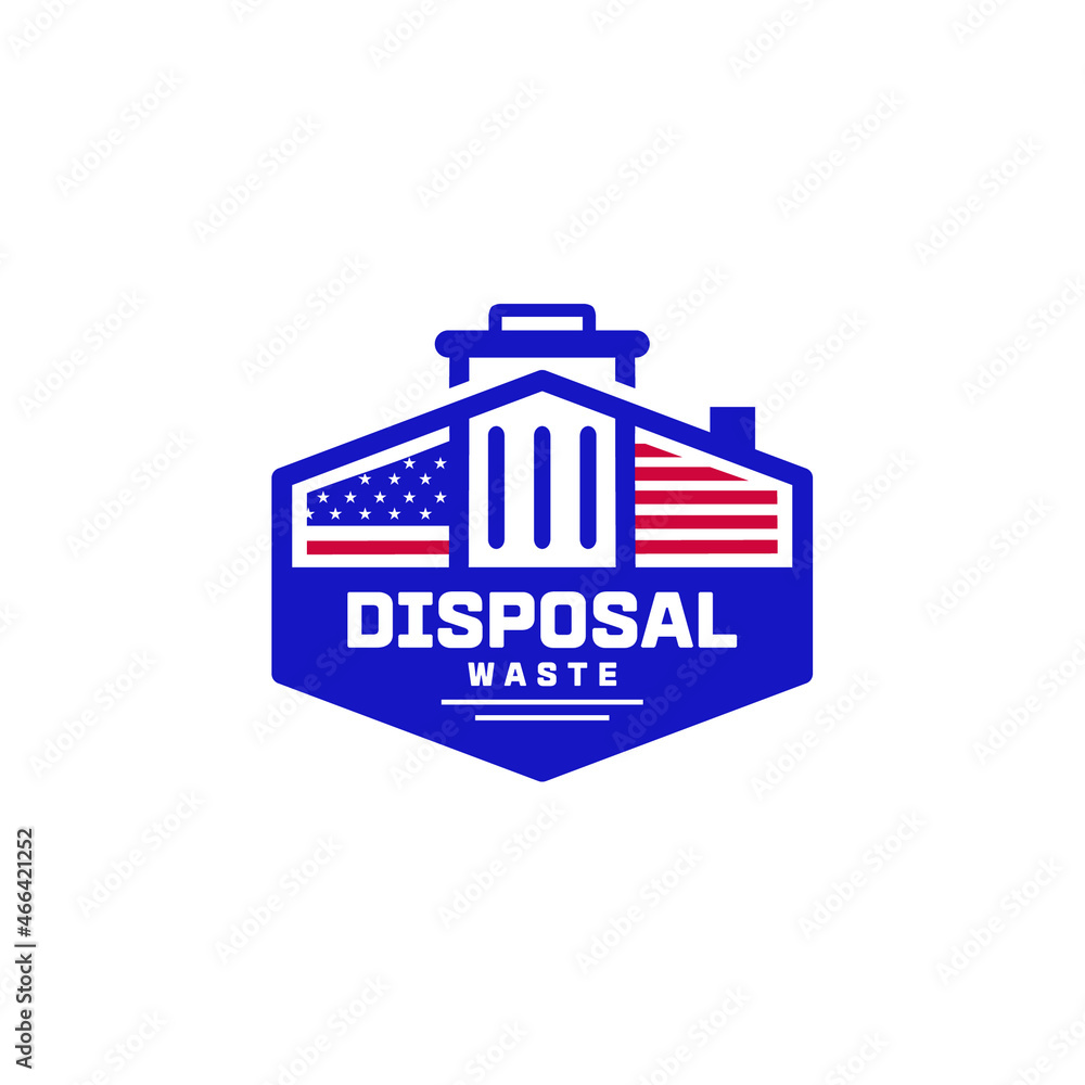 America's Waste Disposal. emblem logo for waste disposal in america ...