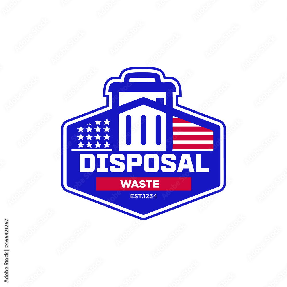 America's Waste Disposal. emblem logo for waste disposal in america ...