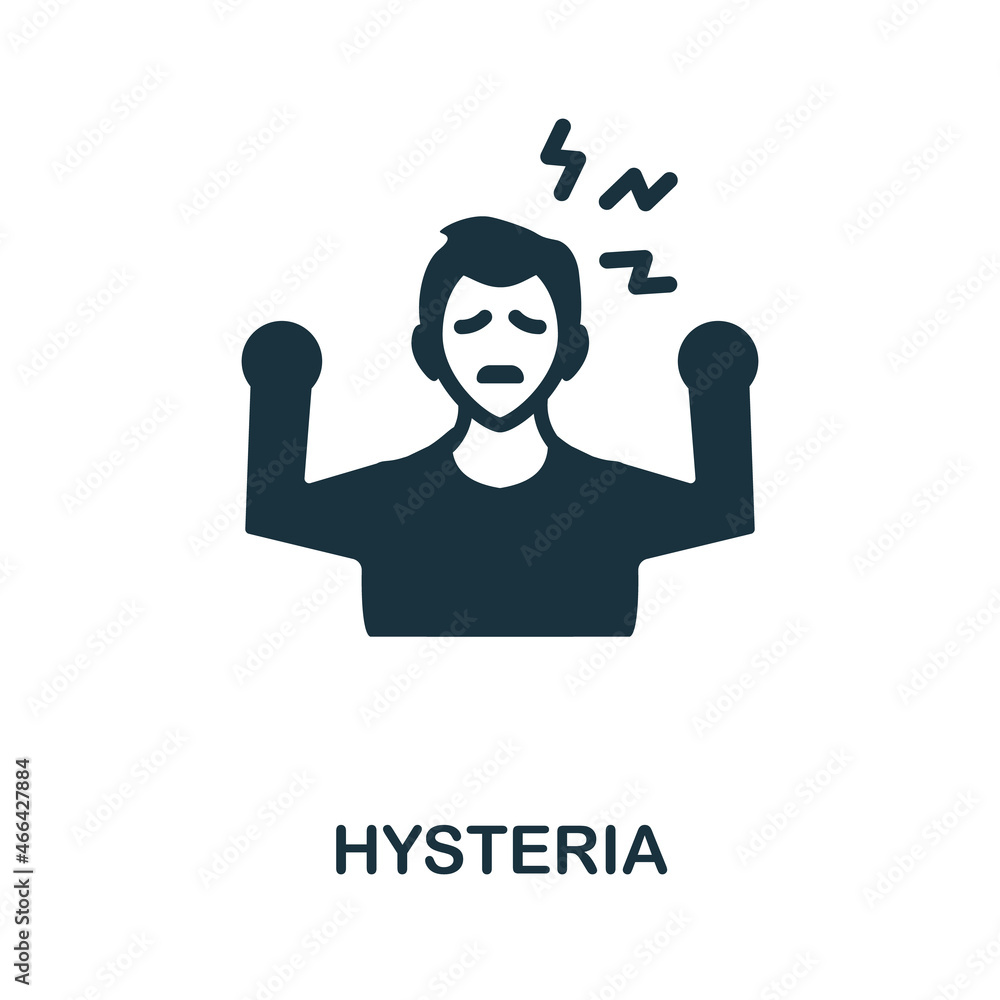 Hysteria icon. Monochrome sign from psychotherapy collection. Creative ...