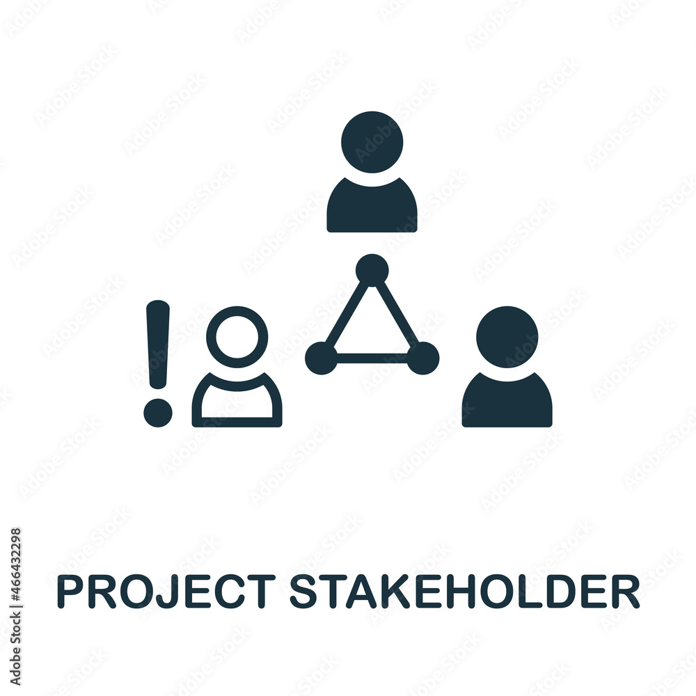 Project Stakeholder icon. Monochrome sign from project development ...