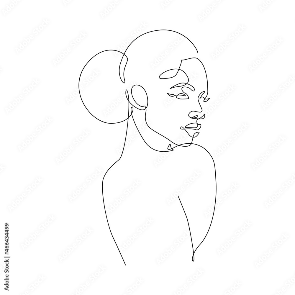 Minimalistic Female Figure One Line Drawing. Linear Woman Body. Female ...