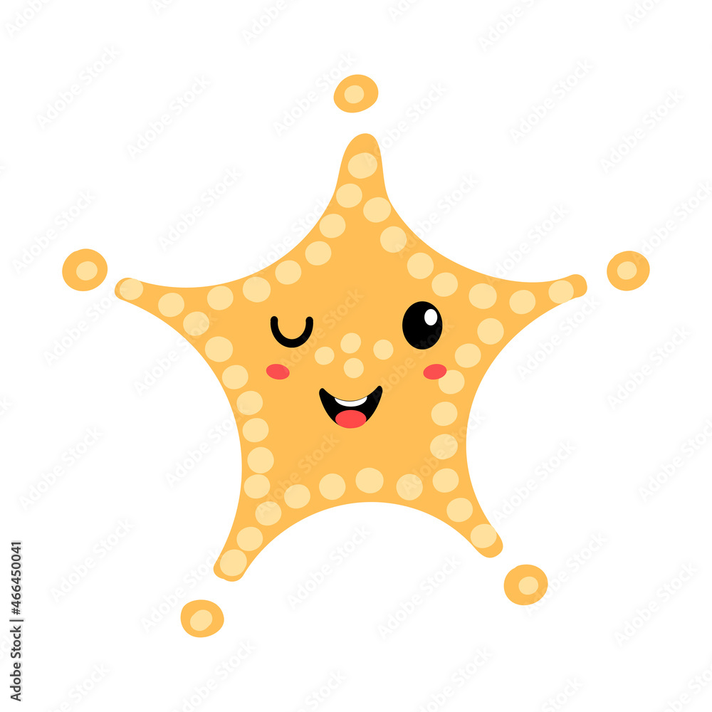 Vector colorful hand draw llustrations of cute star smiling. Use it for ...