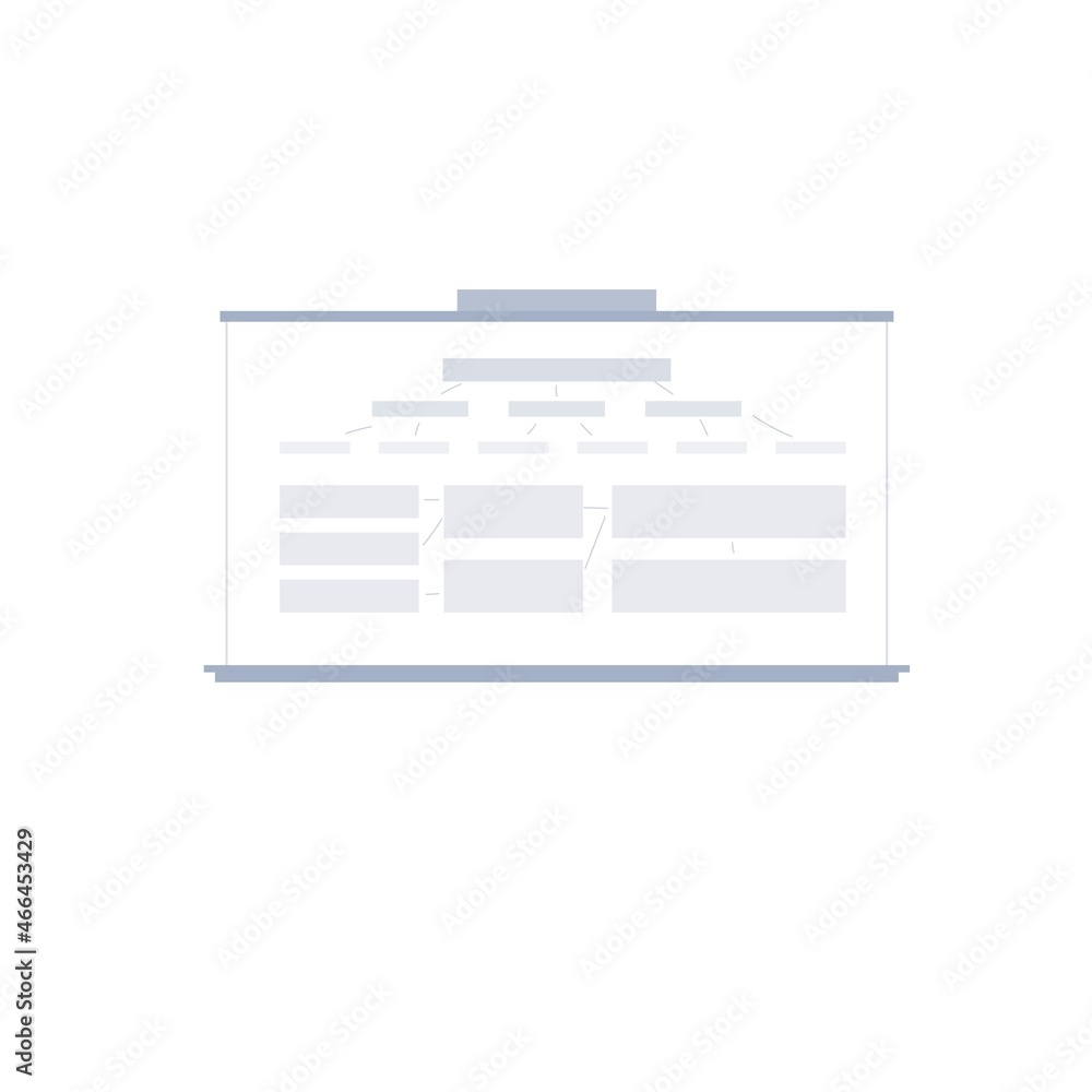 Vector flat cartoon information wall board with charts and diagrams ...