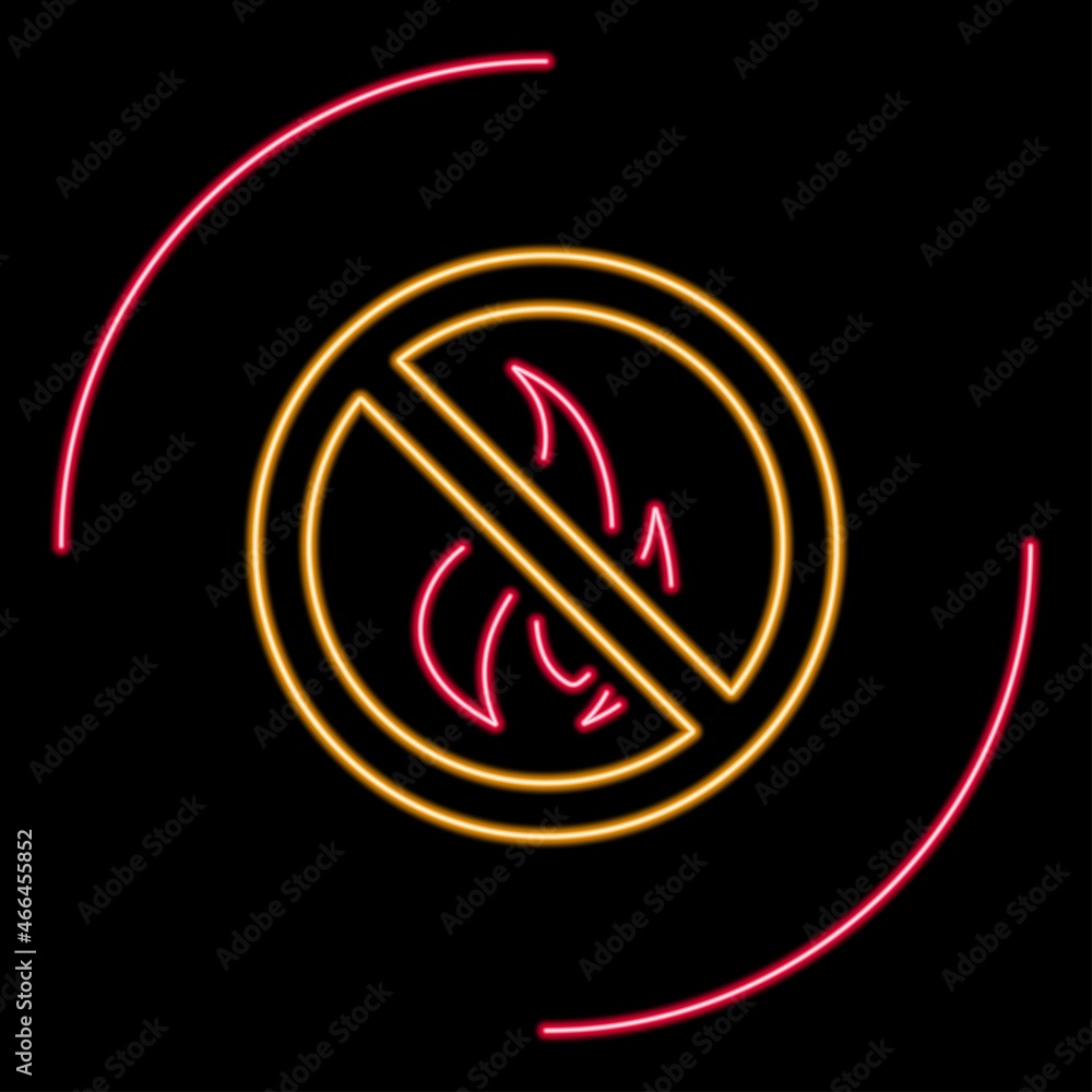 No fire neon sign, modern glowing banner design, colorful modern design ...