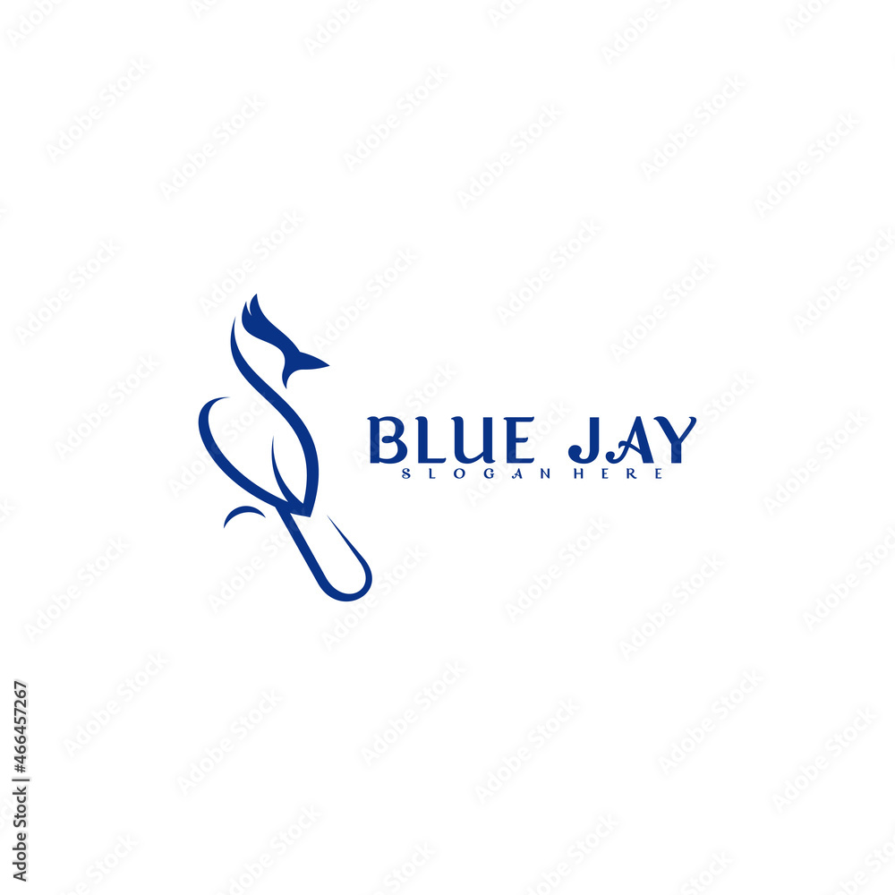 Blue jay bird logo vector design. Modern creative design Stock Vector ...