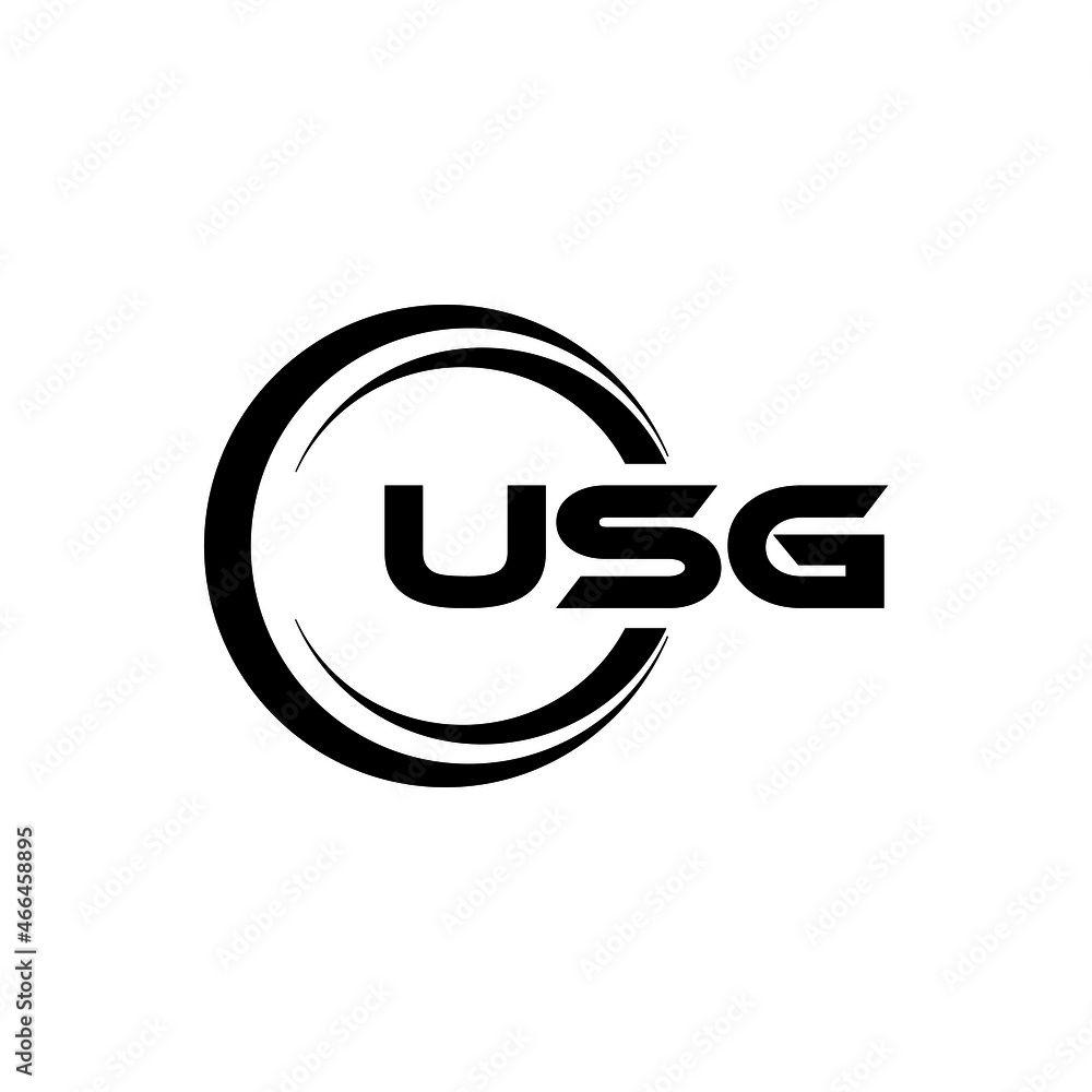USG letter logo design with white background in illustrator, vector ...