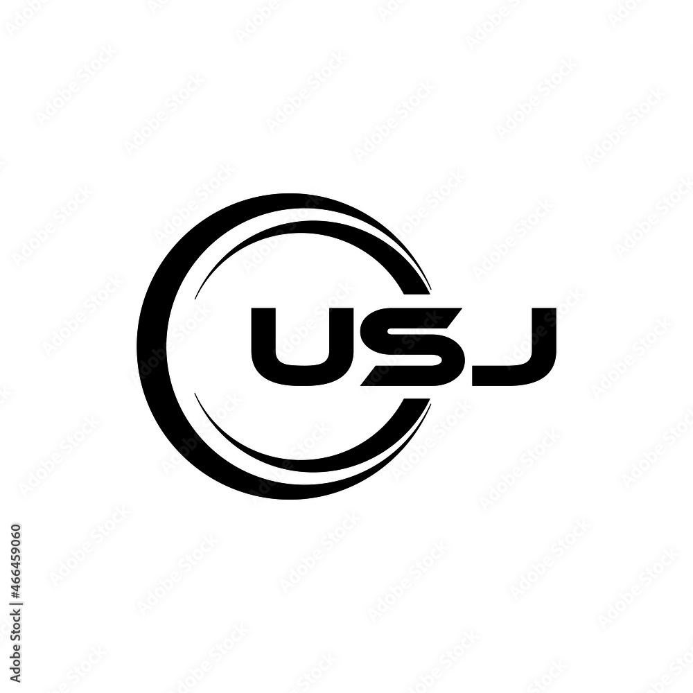 USJ letter logo design with white background in illustrator, vector ...