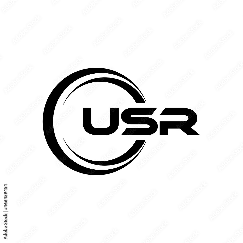 USR letter logo design with white background in illustrator, vector ...