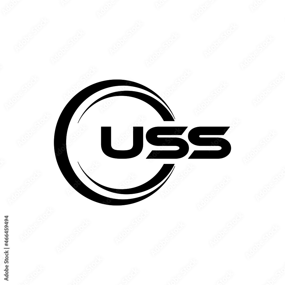 Vetor do Stock: USS letter logo design with white background in ...