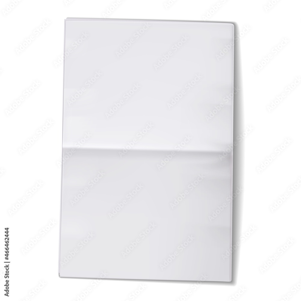 Newspaper sheet blank. Newsprint magazine tabloid mockup. Media ...