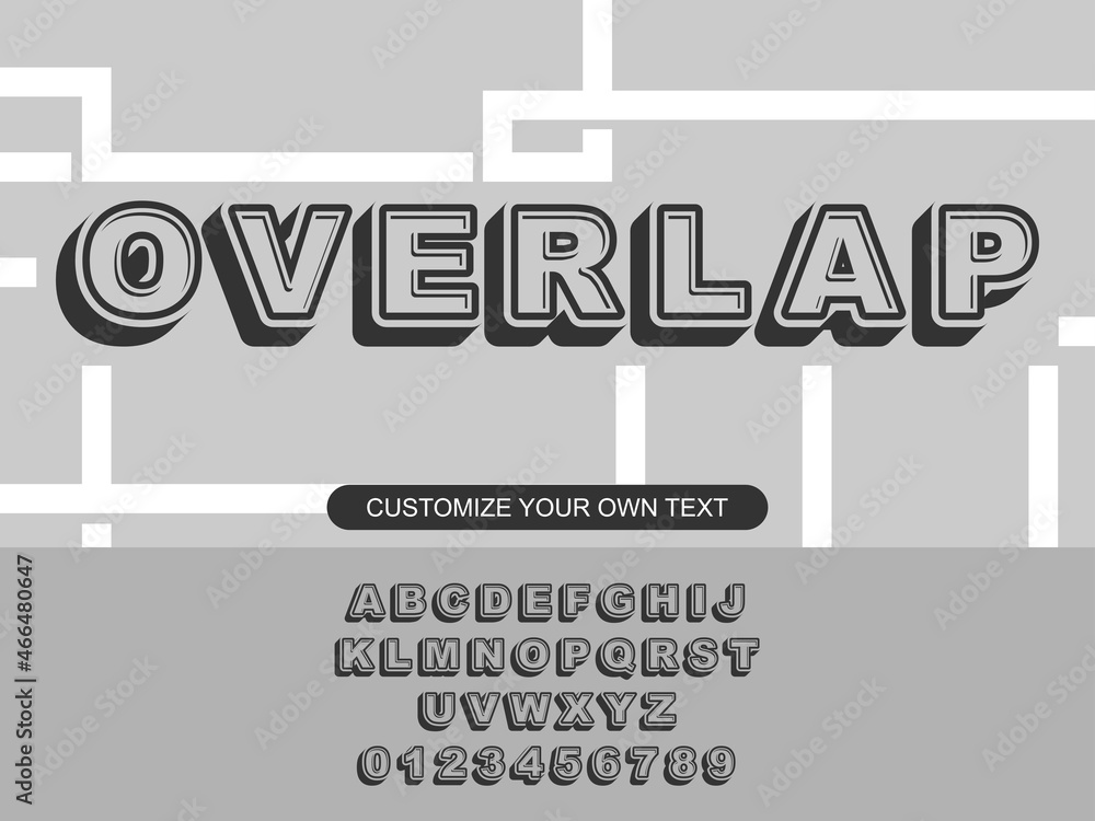 Ready To Use Alphabet with Overlaping Effect Vector Stock Vector ...