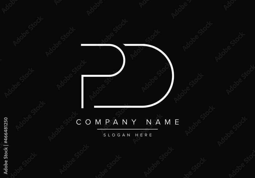 Alphabet letter monogram icon PD logo Stock Vector | Adobe Stock