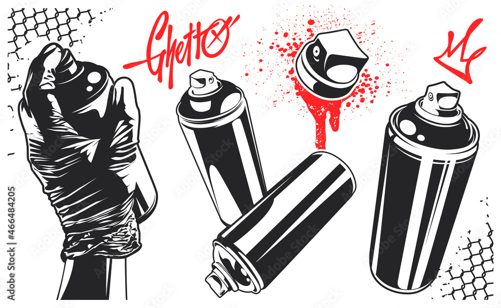 Graffiti Objects Vector Set Stock Vector | Adobe Stock