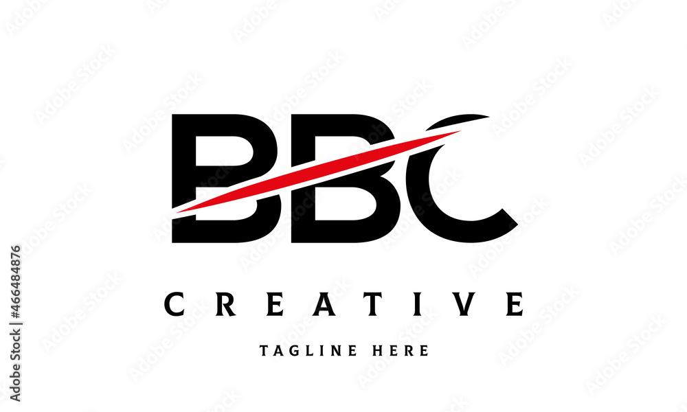 BBC creative cut three latter logo Stock Vector | Adobe Stock