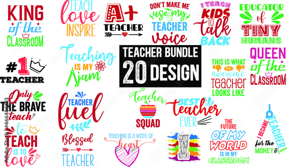 Teacher Design Bundle. Collection of Teacher Quotes and Sayings ...
