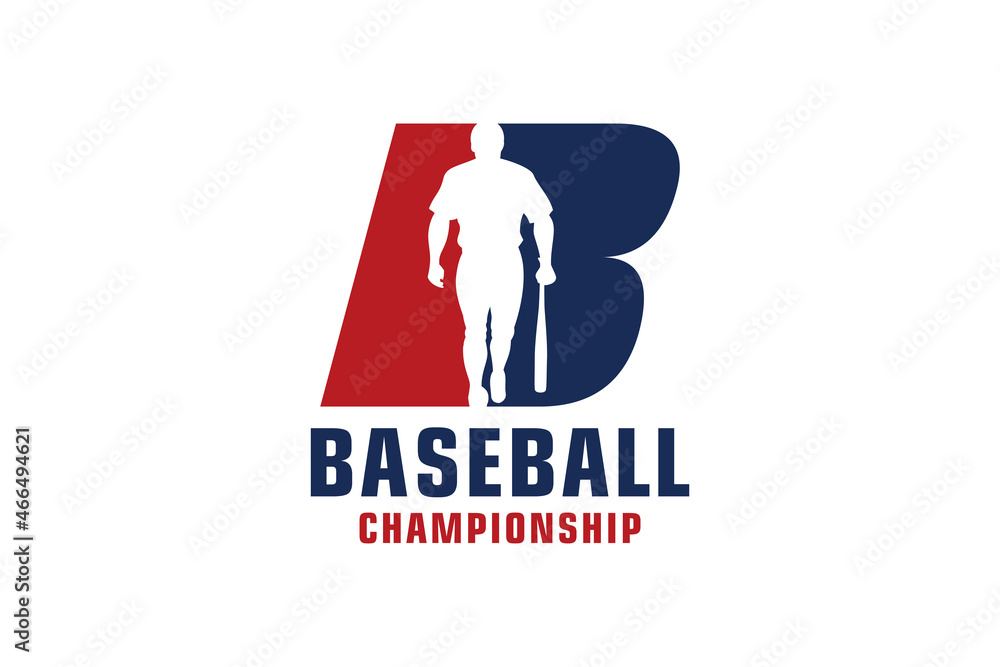 Vecteur Stock Letter B with Baseball Logo Design. Vector Design ...