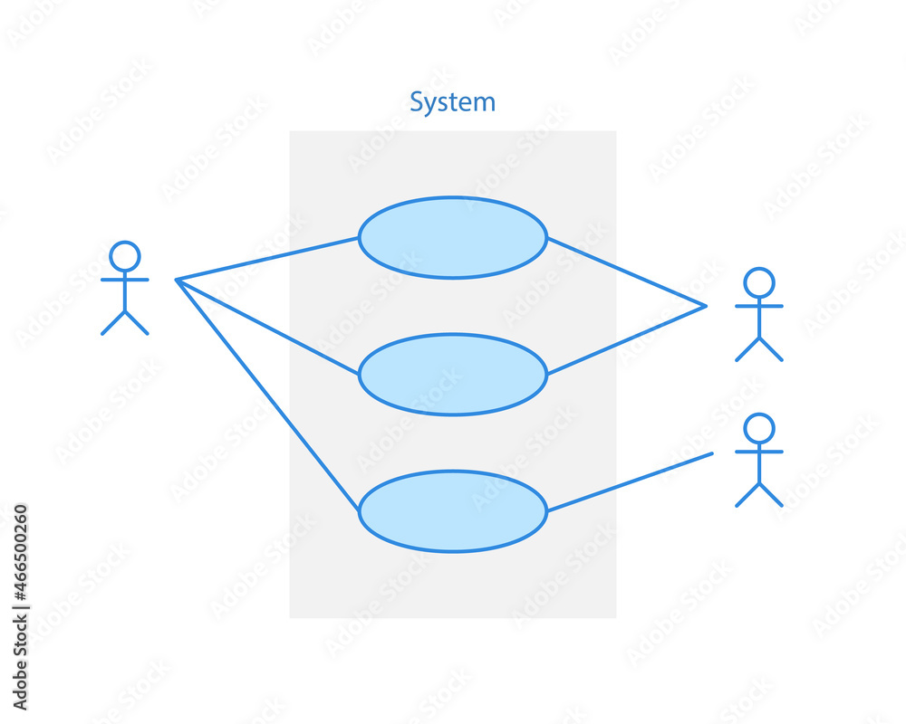 Use case diagram template. Clipart image isolated on white background ...