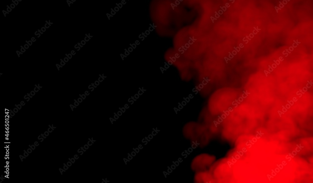 Red smoke on a black background. Red smoke background. Colored steam ...