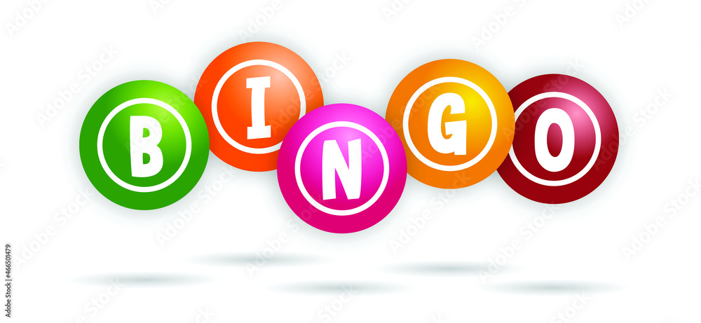 Slogan bingo for lottery and balls. Game of chance to win for young and ...