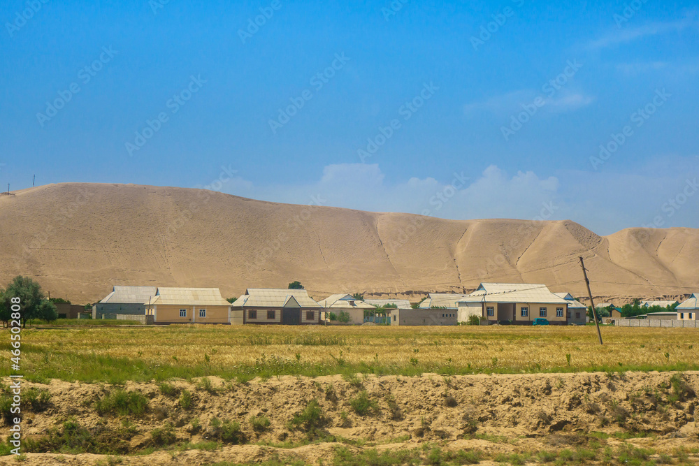 Small village in the countryside, sheltered from the sands of the ...