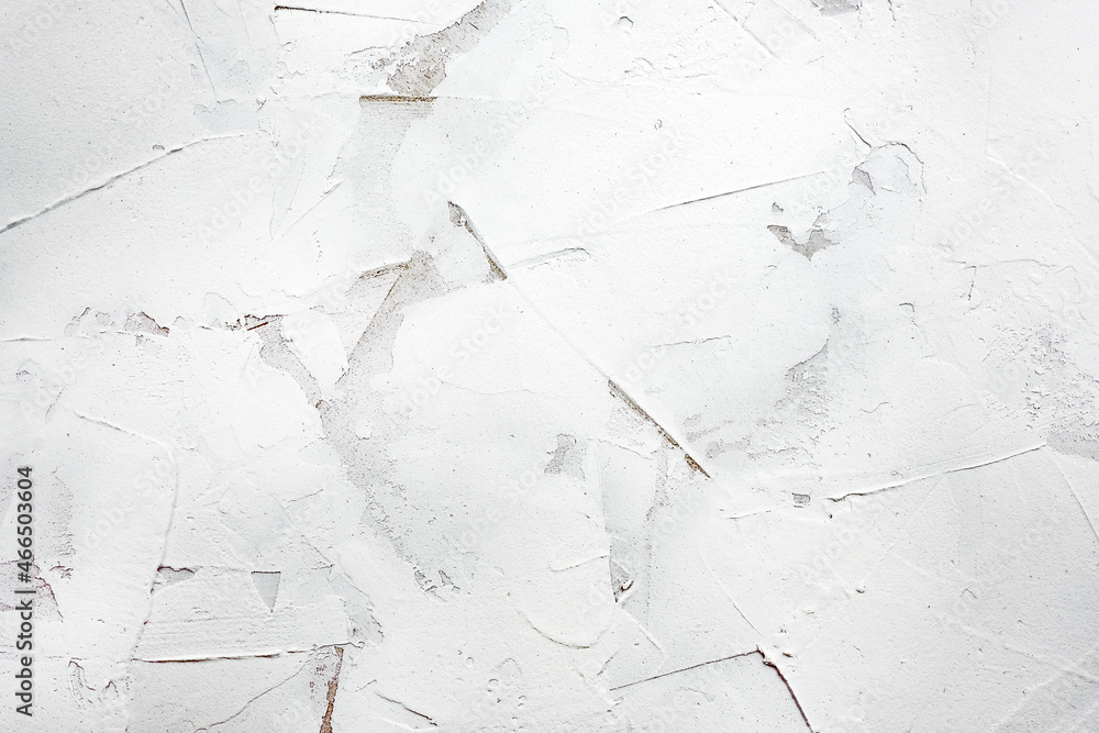White putty background. White abstract texture of surface covered with ...