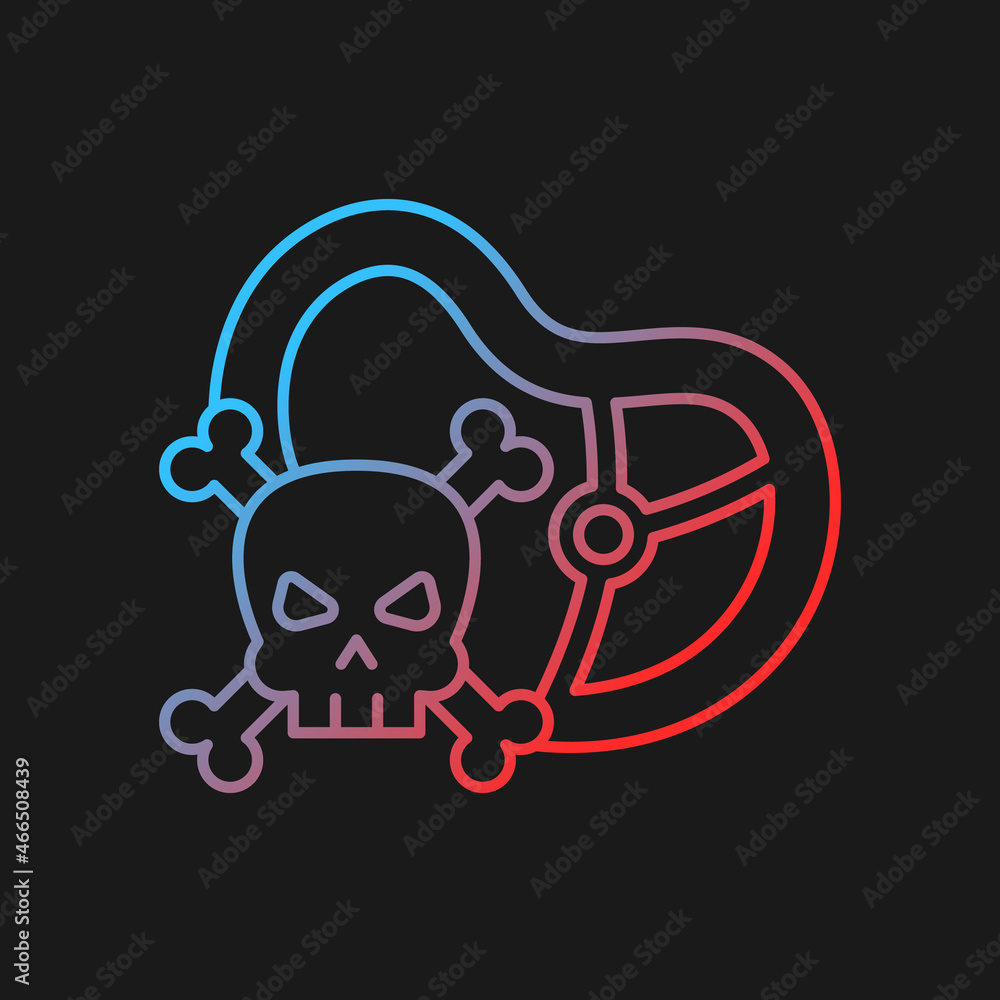 Food toxicity gradient vector icon for dark theme. Contaminated product ...