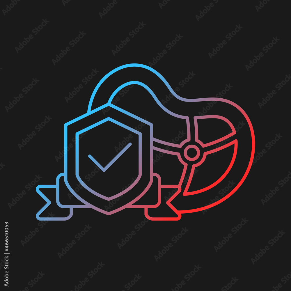 Food safety gradient vector icon for dark theme. Food hygiene ...