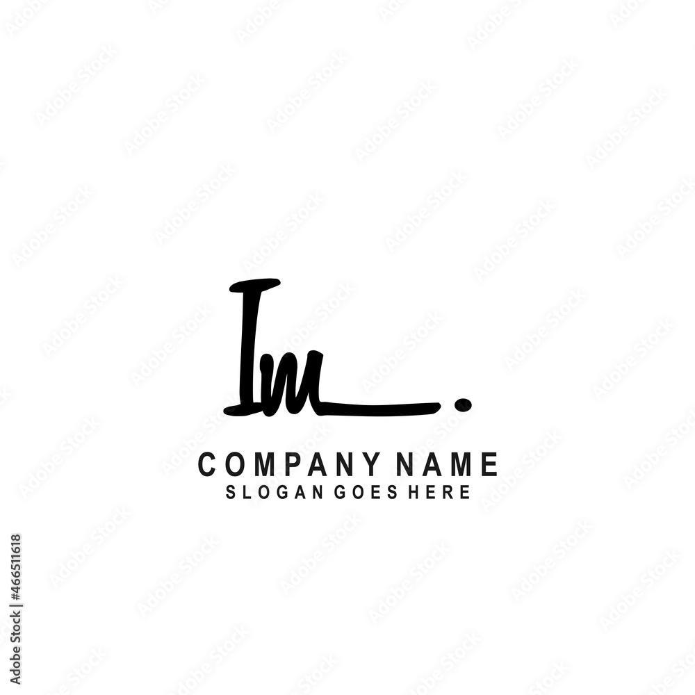 Initial letter IM Signature handwriting Logo Vector Stock Vector ...