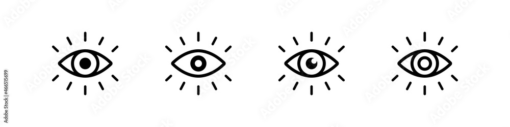 Eye icon vector set. Eyesight vision sign. Eye modern symbol isolated ...