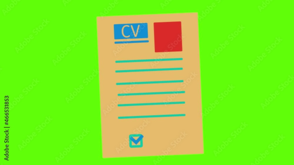 A 4K animation of a CV on a green screen Stock Video | Adobe Stock