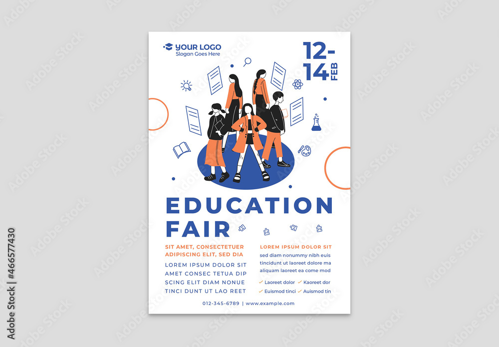 Education Fair Flyer for High School College Academic Events Stock ...
