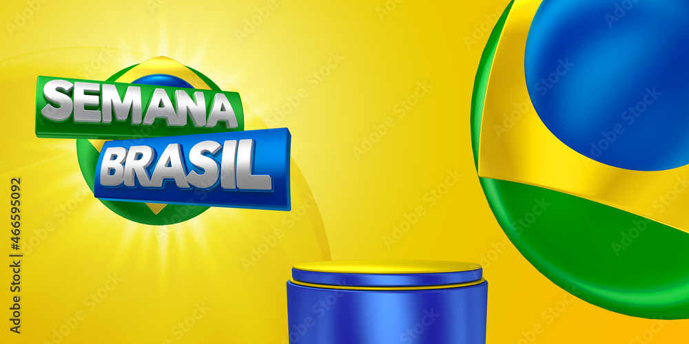 Banner template design for marketing campaign in Brazil with yellow ...