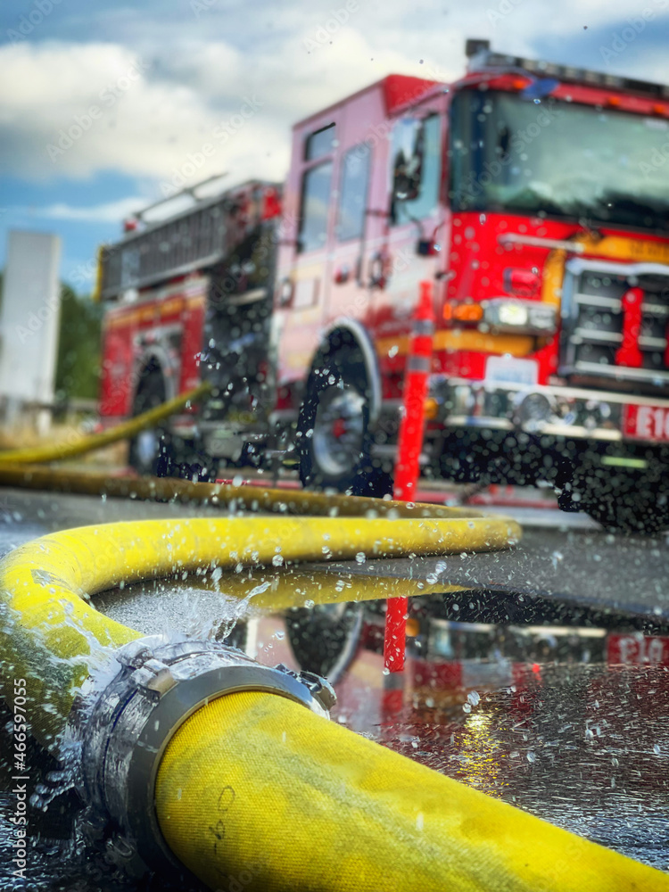 Fire Engine At Work Stock Photo | Adobe Stock