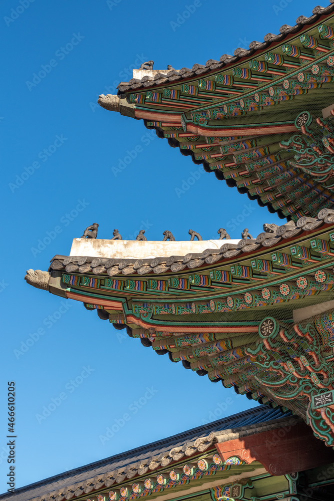 Architecture of Gyeongbokgung royal palace of the Joseon dynasty in ...