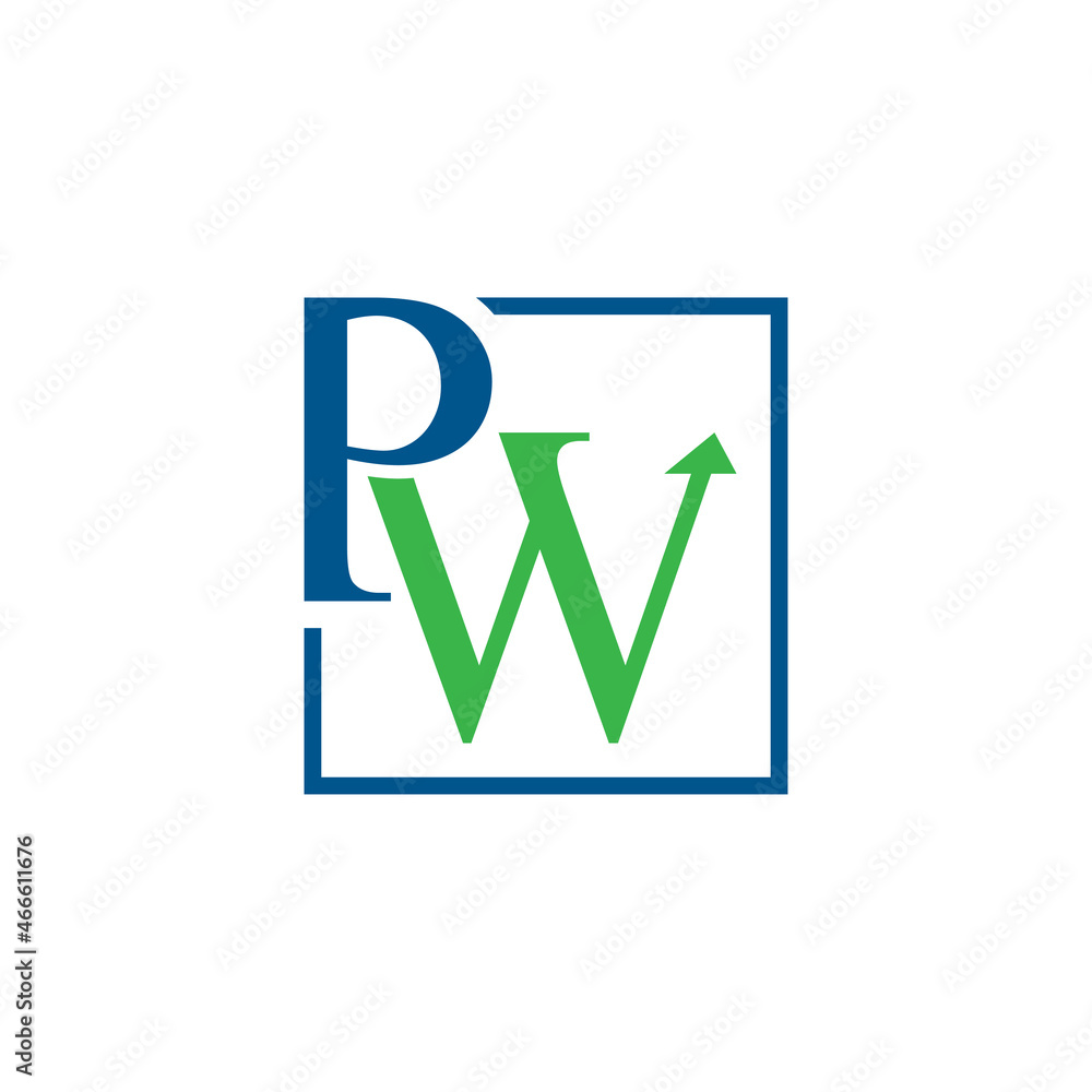 initial letter RW,PW square logo vector Stock Vector | Adobe Stock
