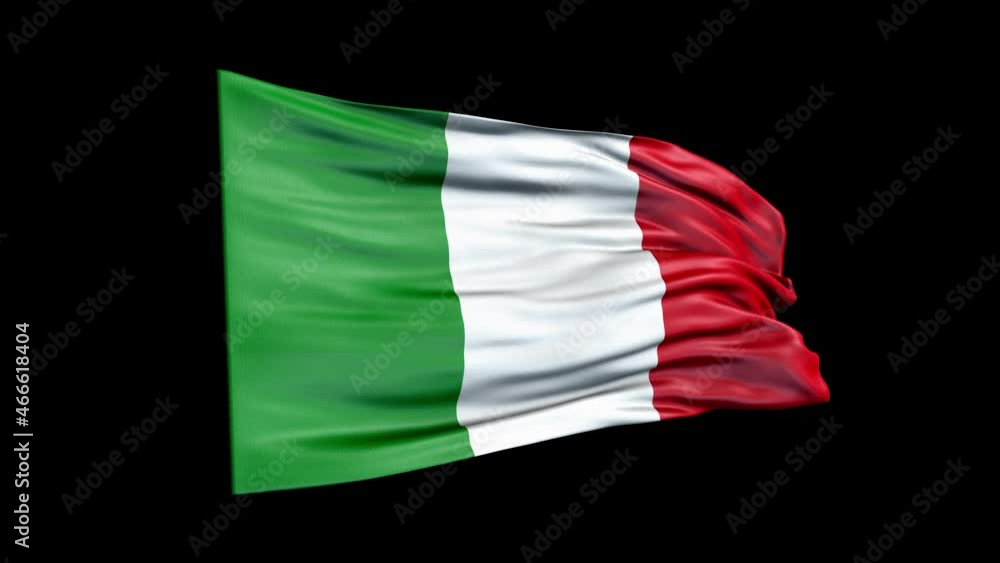 Realistic Italy flag is waving 3D animation. National flag of Italy. 4K ...