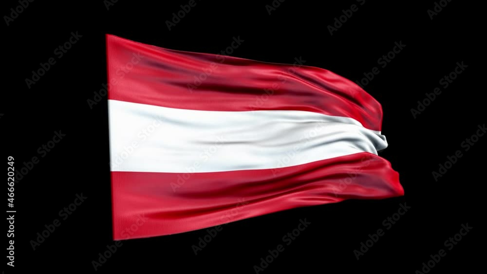 Realistic Austria flag is waving 3D animation. National flag of Austria ...