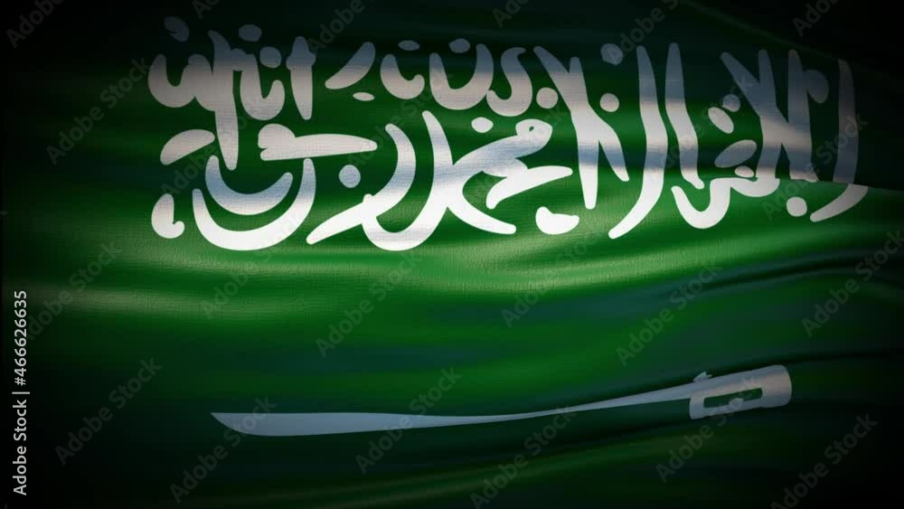 Animation Saudi Arabia flag is waving seamless loop. Saudi Arabia flag ...