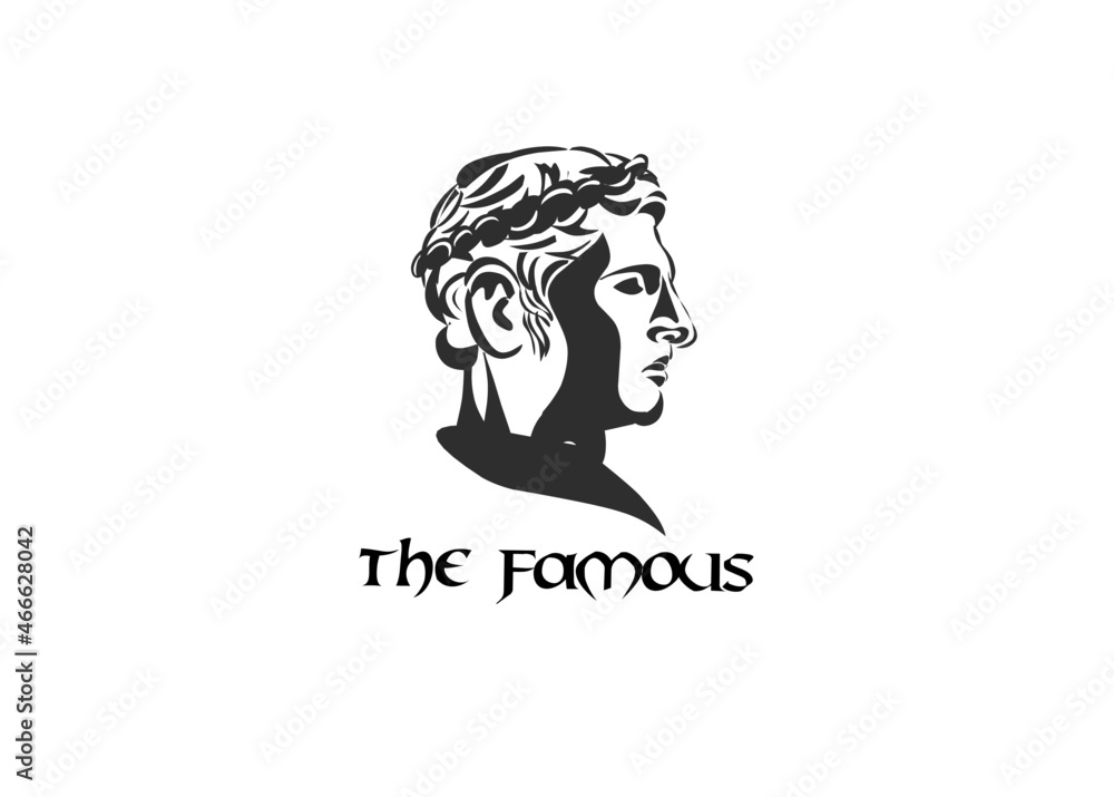 Ancient Greek Philosopher Drawing Face Head Sculpture Statue Logo ...