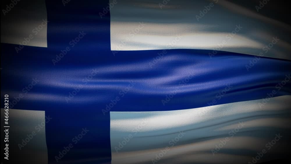 Animation Finland flag is waving seamless loop. Finland flag waving in ...