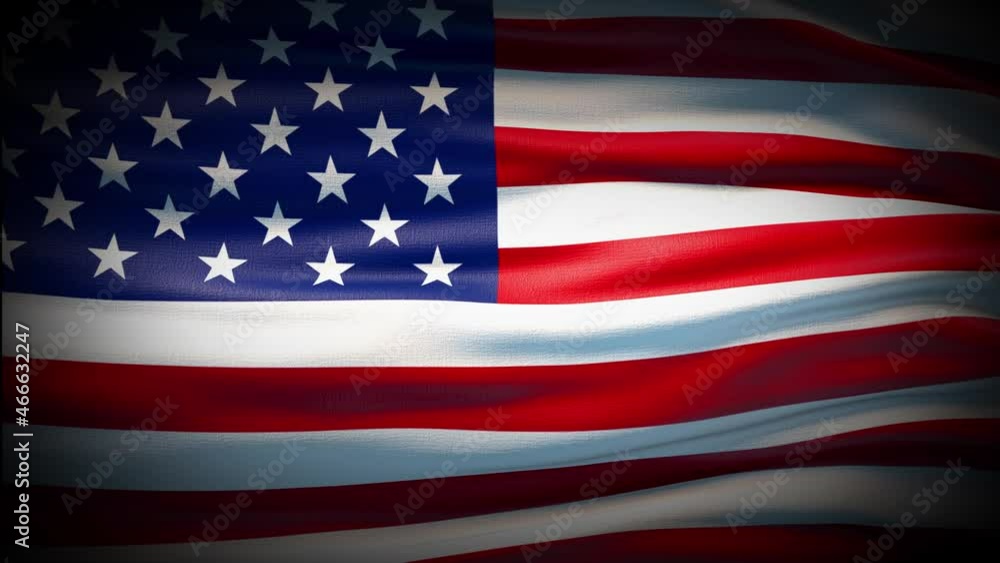 Animation USA flag is waving seamless loop. United States American flag ...