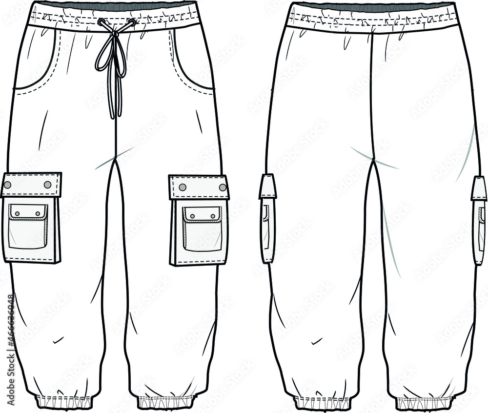 Cargo Joggers, Joggers with Pockets Front and Back View. fashion ...
