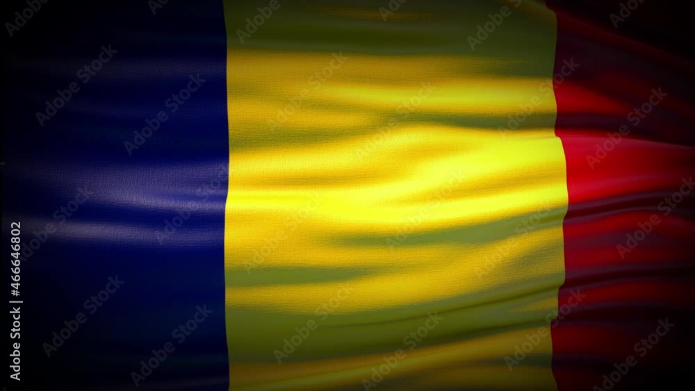Animation Romania flag is waving seamless loop. Romania flag waving in ...