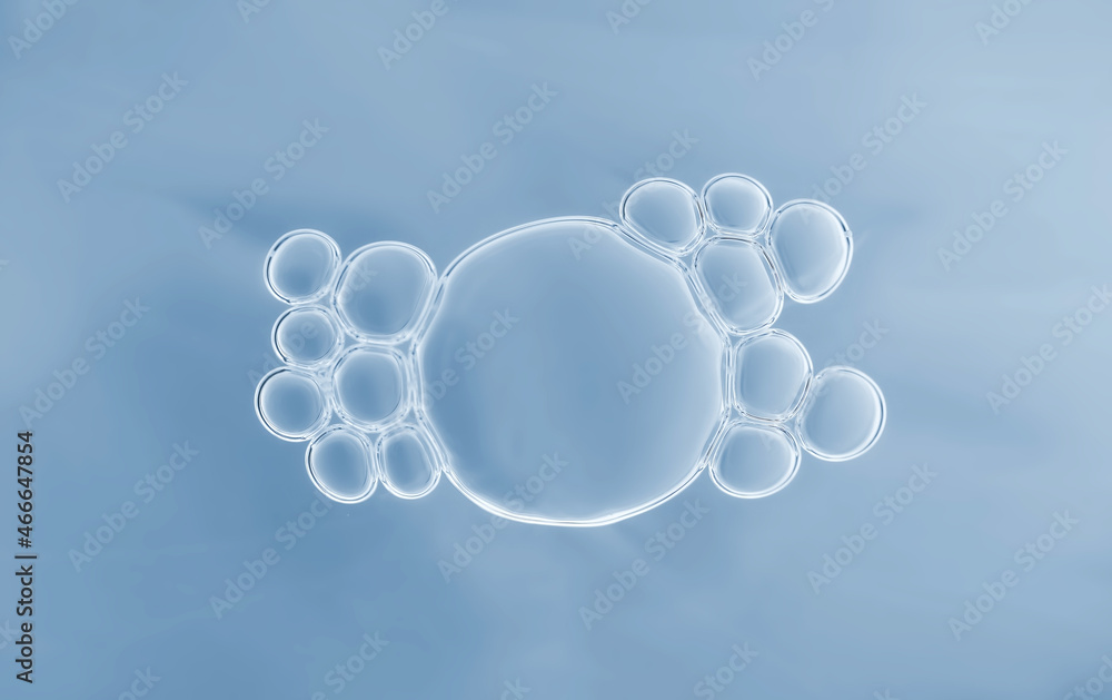 Stockfoto Macro close up of soap bubbles look like scientific image of ...