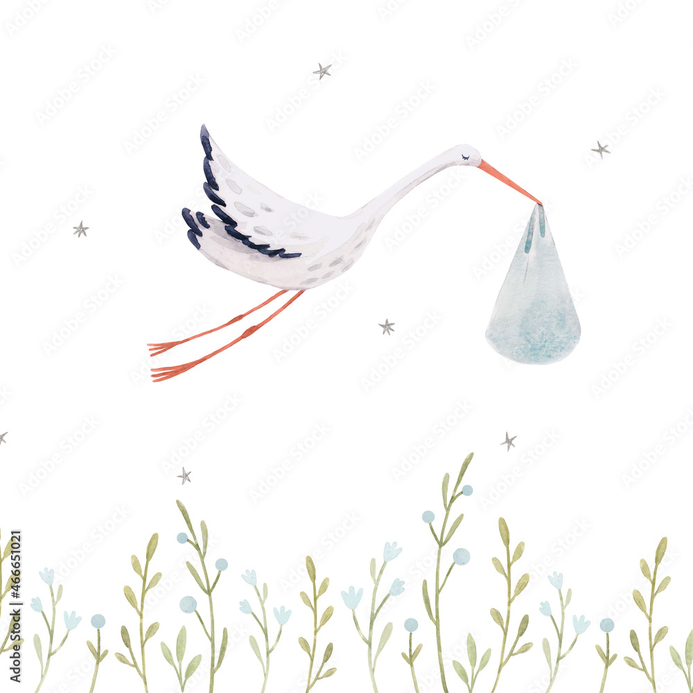 Cute Stork Clip Art