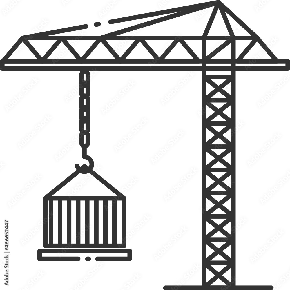 Vector crain outline icon, crain and weight related 4000x4000 Pixel ...
