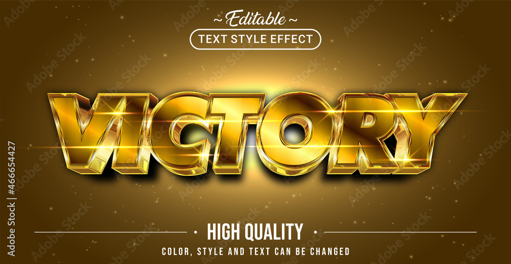 Editable text style effect - Victory text style theme. Stock Vector ...