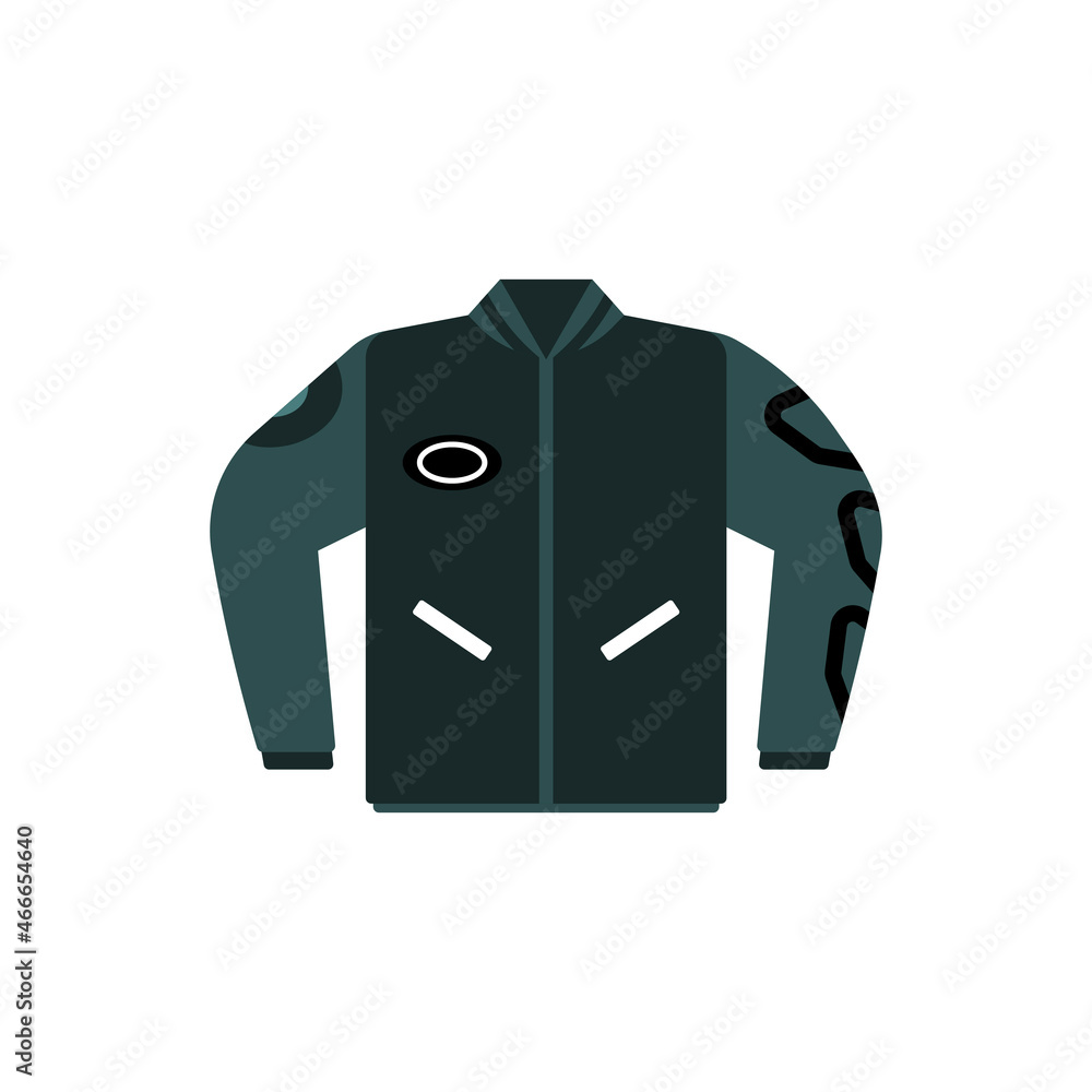 illustration of a varsity jacket or baseball jacket. green and black ...